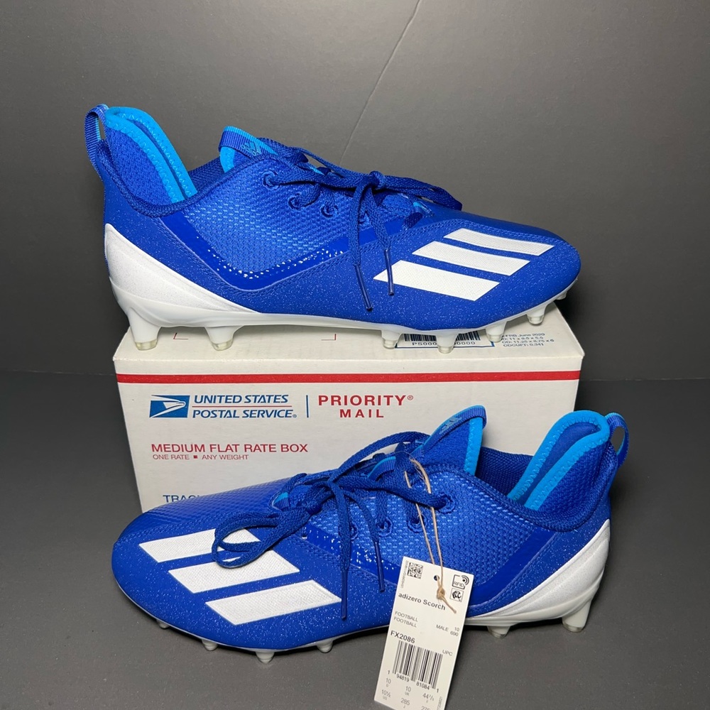 Adidas Mens Adizero Scorch Football Cleats Blue White… - Gem
